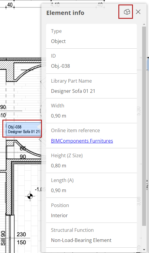 Interactive element labels on layouts