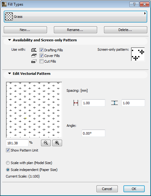 Fill Types Dialog Box