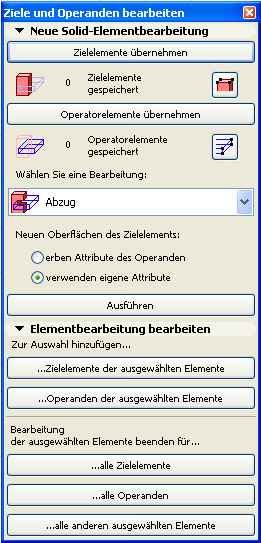 Ziele und Operanden bearbeiten (Solid Element-Befehle)