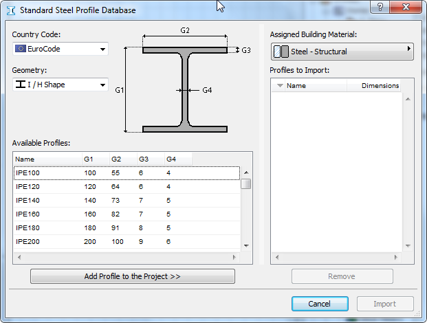 Use Standard Steel Column or Beam Profile