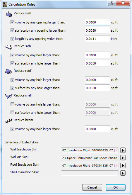 Calculation Units and Rules Preferences