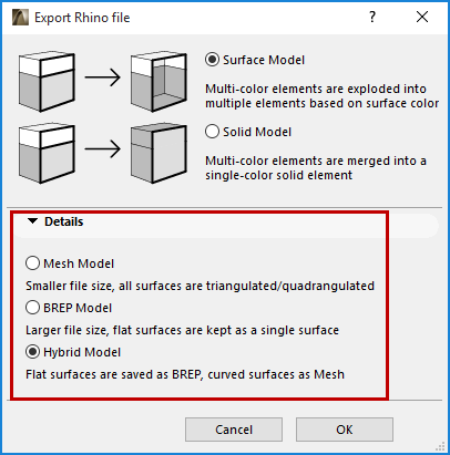 Export Model to Rhino