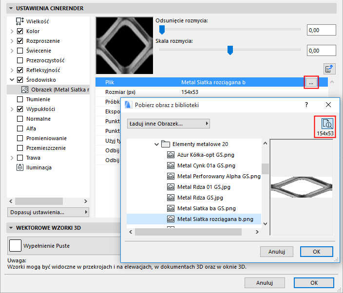 Tekstury (Powierzchnie CineRender)
