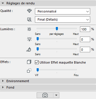 Réglages basiques de CineRender