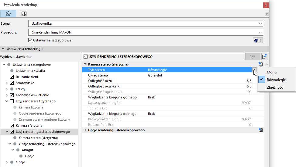 Stereo Rendering (CineRender)