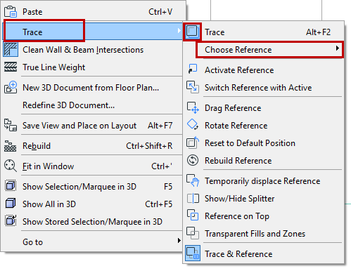 Choose a Trace Reference