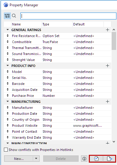 Export/Import Properties Between Projects