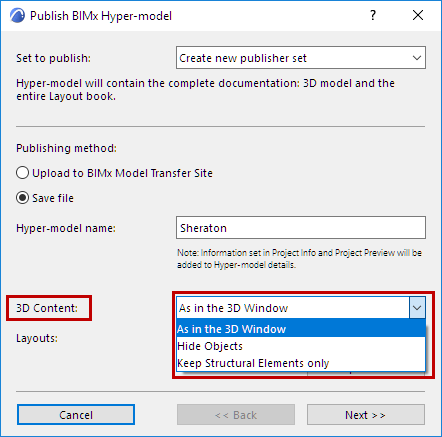 Create BIMx Hyper-Model Using a Wizard