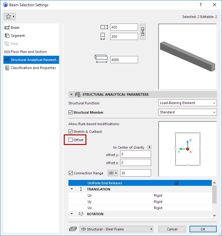 Example 1: Offset Beams to Slabs