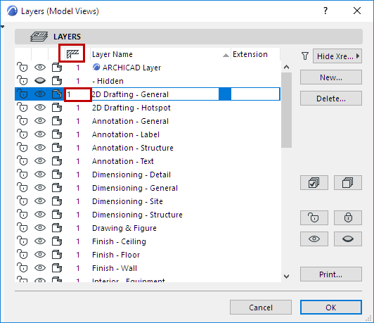 Layer Settings Dialog Box