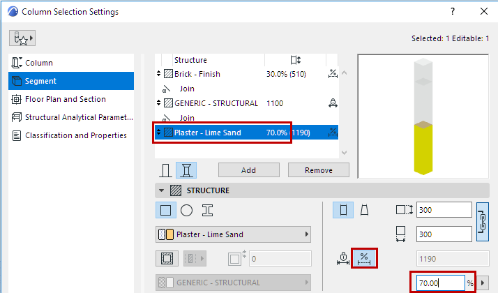 Define Column/Segment Structure