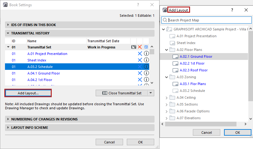 Managing Transmittal Sets