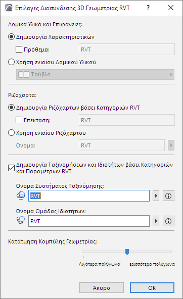 Διασύνδεση 3D RVT Μοντέλου