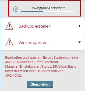 Downgrade von BIMcloud auf BIMcloud Basic