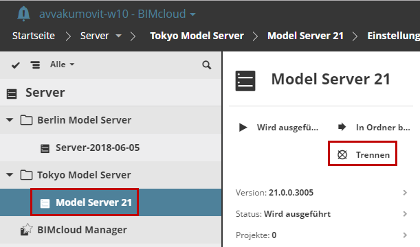 Downgrade von BIMcloud auf BIMcloud Basic