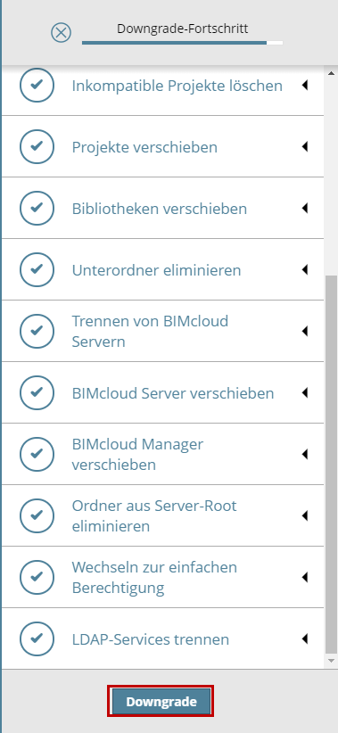 Downgrade von BIMcloud auf BIMcloud Basic