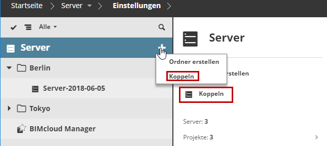 BIMcloud Server koppeln