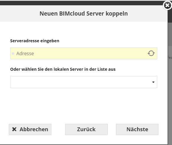 BIMcloud Server koppeln