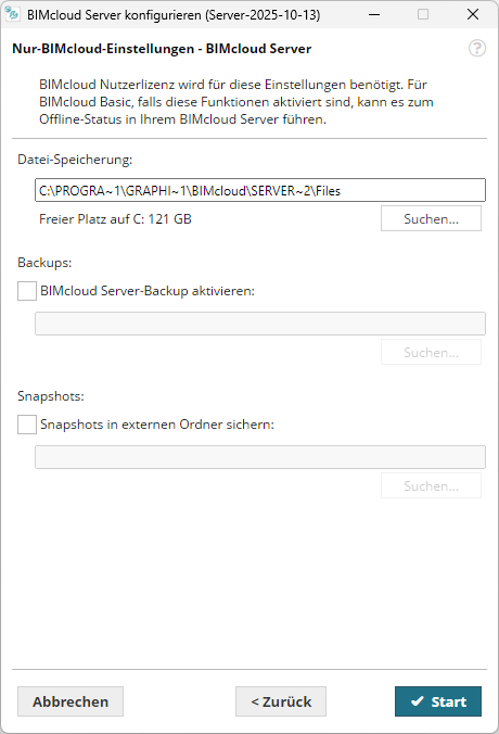 BIMcloud Server konfigurieren