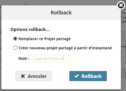Rétablir les données à partir des instantanés