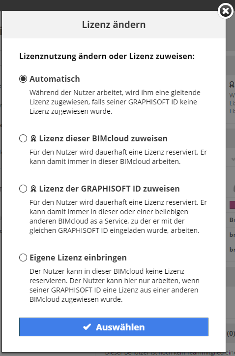 Weitere Lizenzoptionen für GSID-Nutzer (Schlüsselbasierte Lizenzierung)