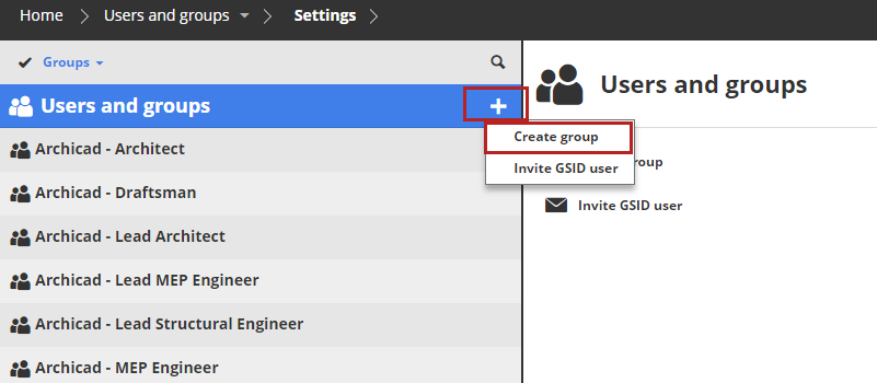 Create user group