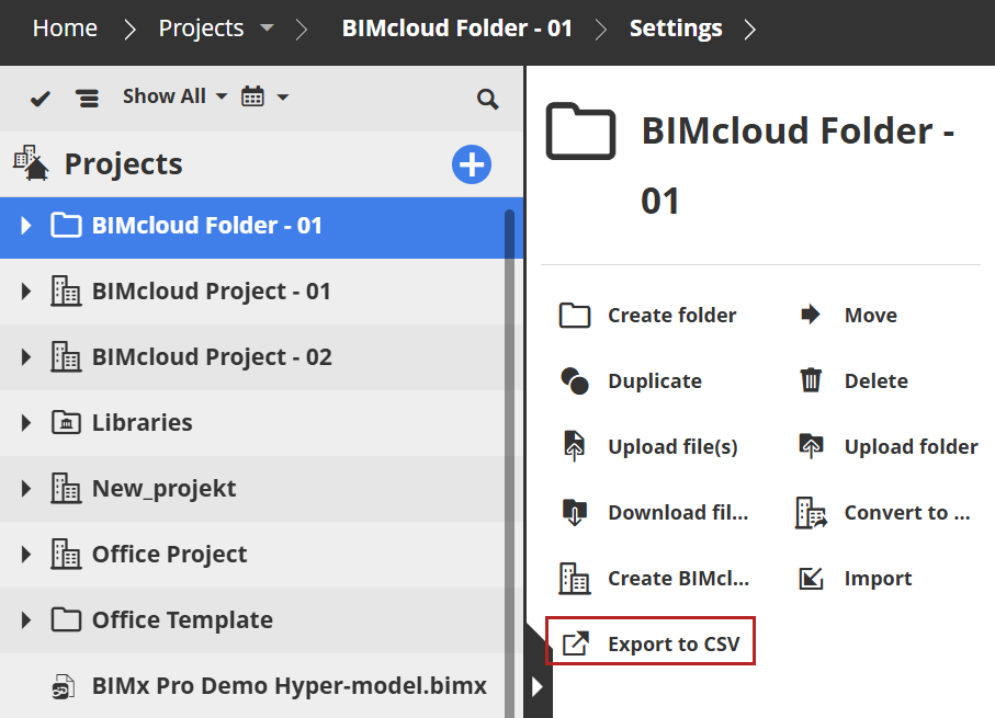 Export list of folder contents