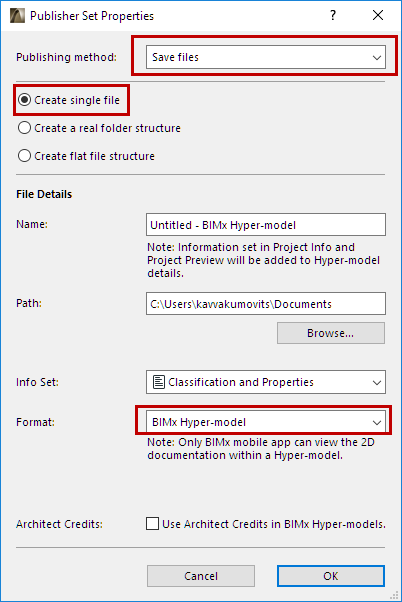 Create BIMx Hyper-Model from Publisher