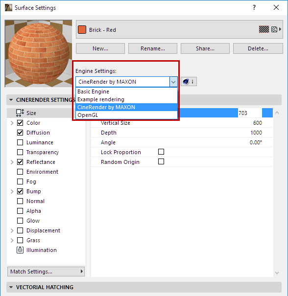 Surface Settings Dialog Box