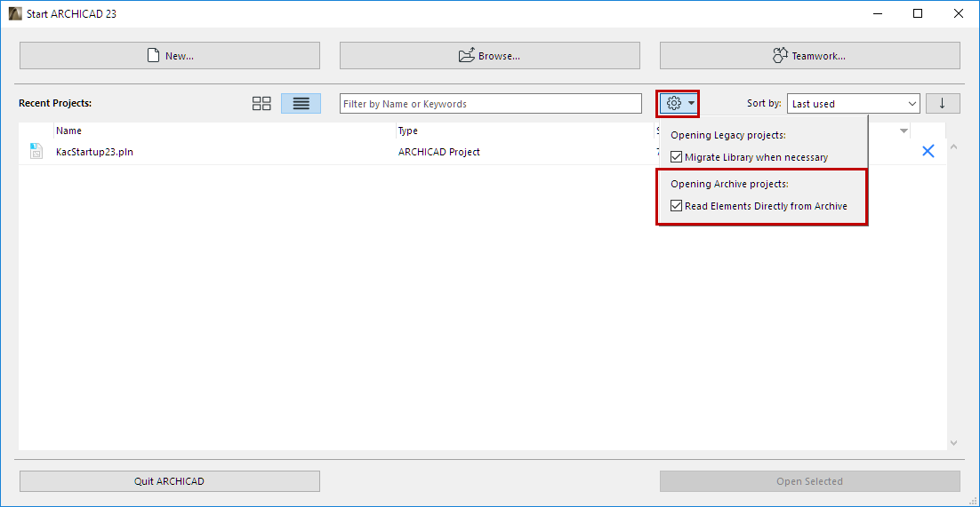 Opening Legacy or Archive Projects: Manage Library Parts
