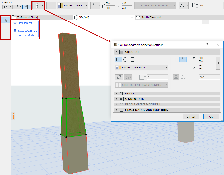 Edit Mode for Multi-Segment Columns