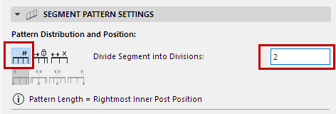 Segment Pattern Settings (Panel of Railing Tool)