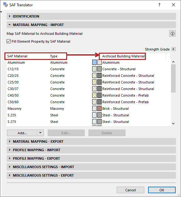 Material Mapping - Import