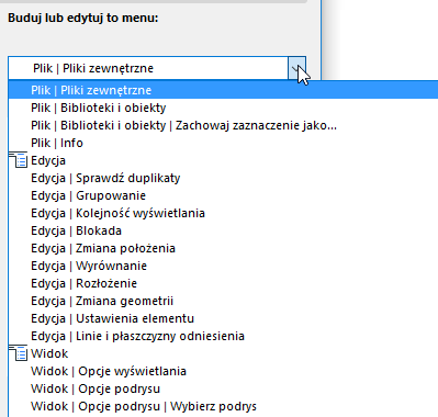 Okno dostosowywania modelu