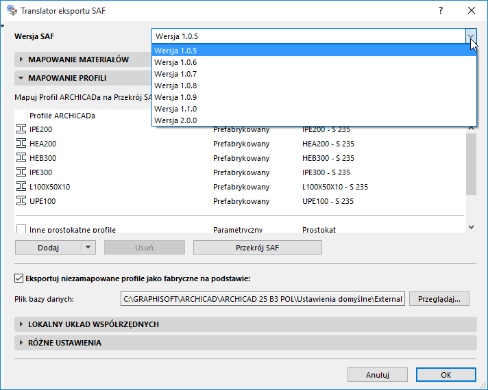 Wsparcie dla wszystkich wersji SAF