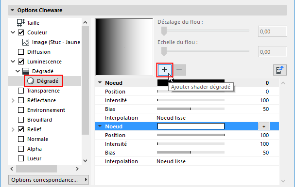 Couleur (canal de surface Cineware)