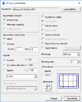 2D-s rajz nyomtatása
