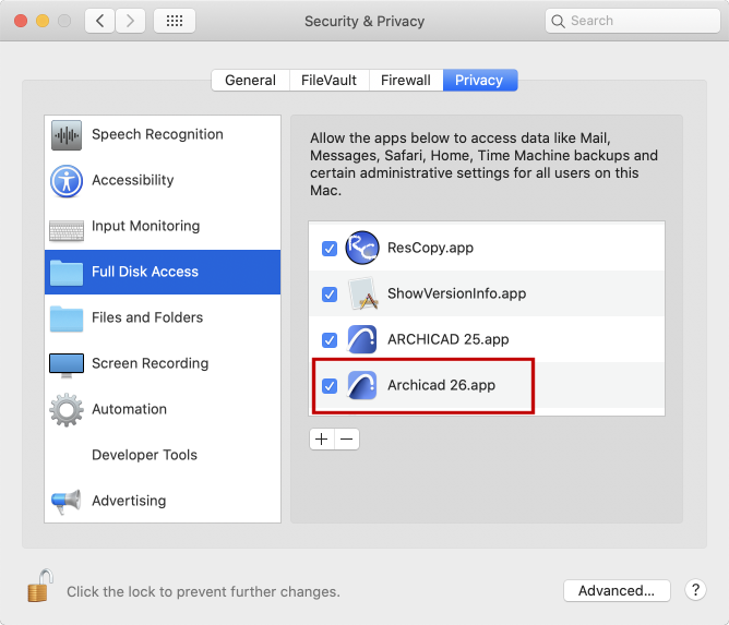 Mac OS: Enable Full Disk Access