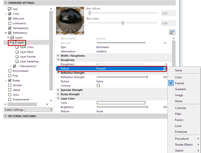 Reflectance (Cineware Surface Channel)