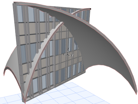 Revolved Shell: Arced Triangular Roof Complex