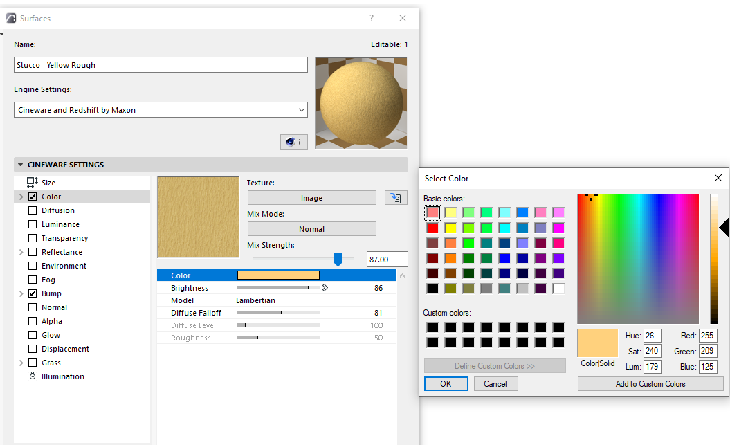 Color (Cineware Surface Channel)