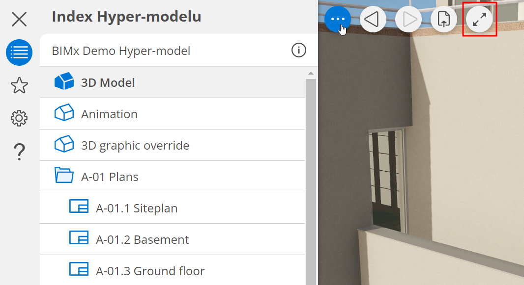 Celá obrazovka (zkratka: F)