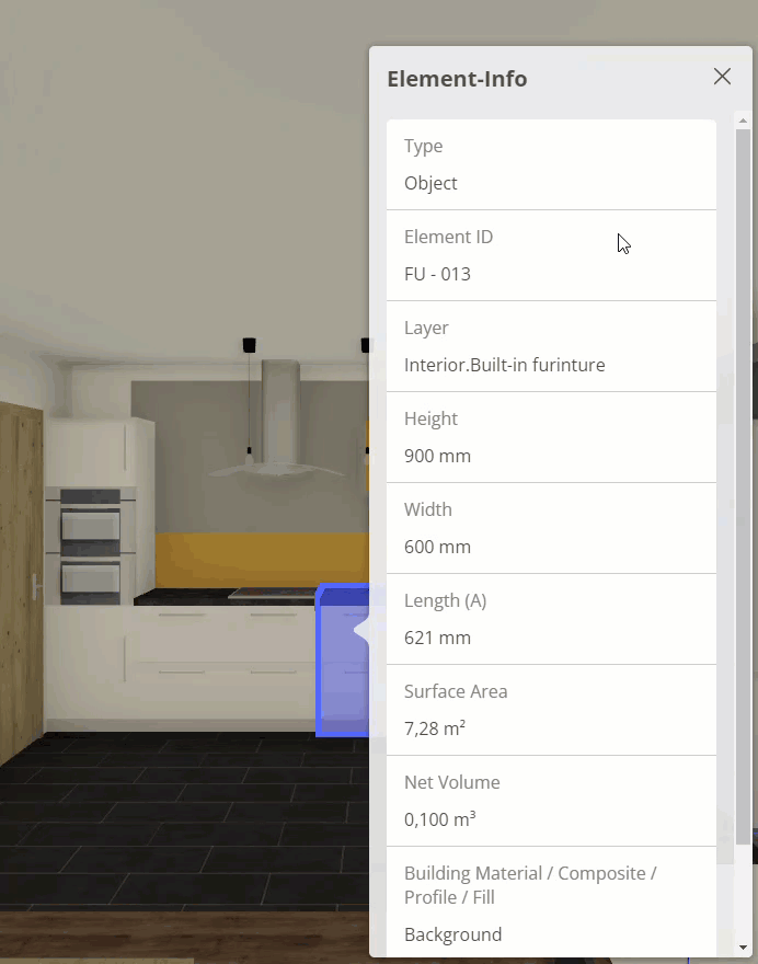 Info an einem Modellelement anzeigen